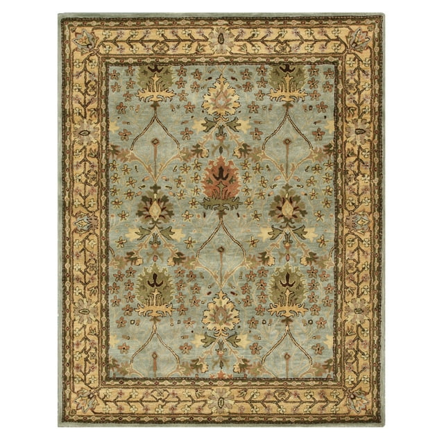EORC Blue Hand-Tufted Wool Traditional Morris Rug, 8'9 x 11'9 - Walmart.com
