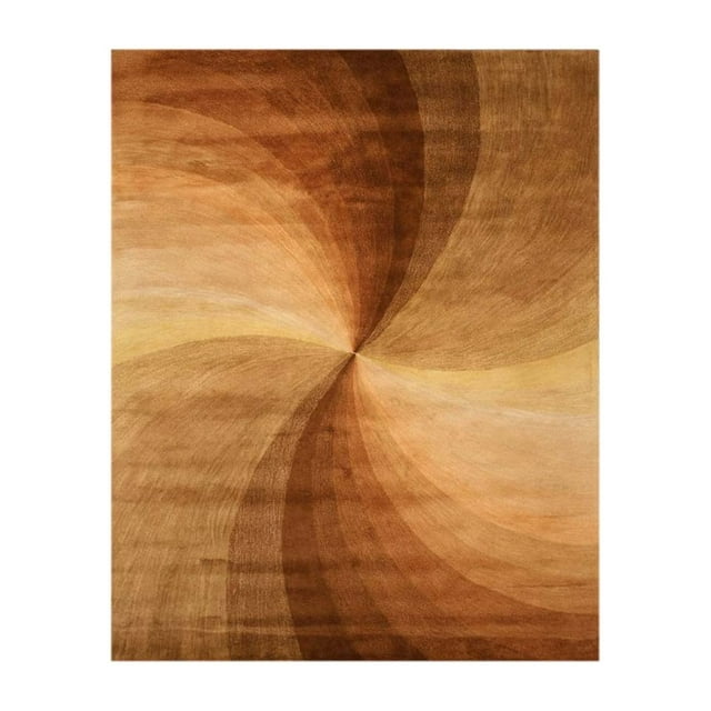 EORC Brown Hand-Tufted Wool Contemporary Swirl Rug, 6' Round - Walmart.com