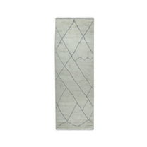 EORC DO02GN6X9 Hand Knotted Wool Moroccan Rug, 6' x 9', Green Area Rug ...
