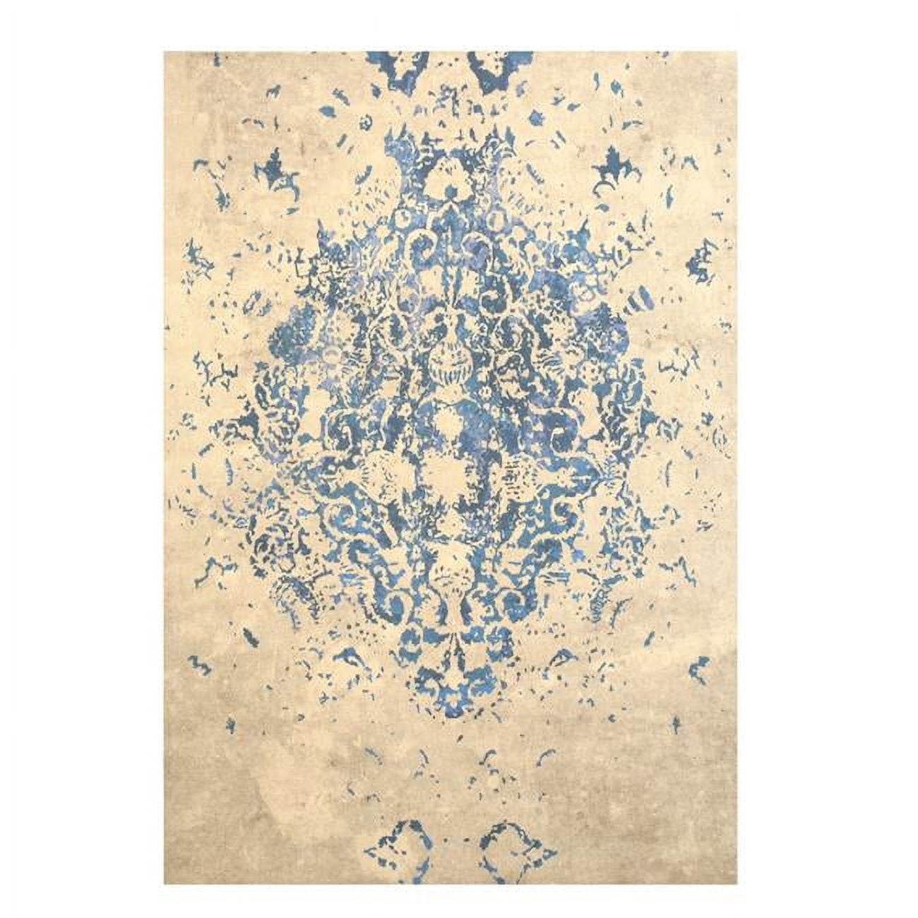 EORC Eastern Rugs 5 ft. 11 in. x 8 ft. 10 in. Blue Distressed Bohemian ...