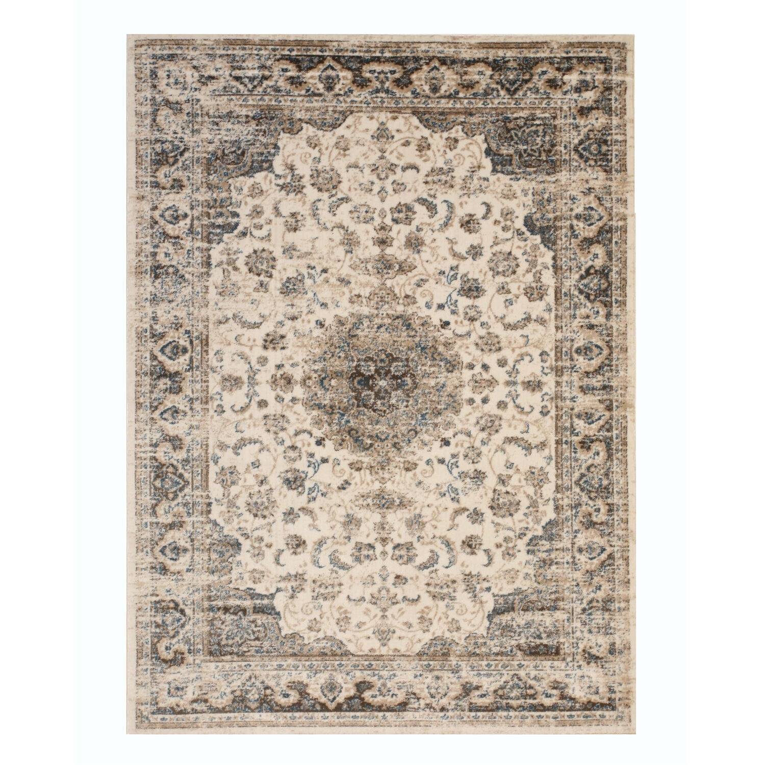 EORC Ivory Distressed Bohemian Isabella Medallion Rug - 4'3" x 5'10" 4 ...