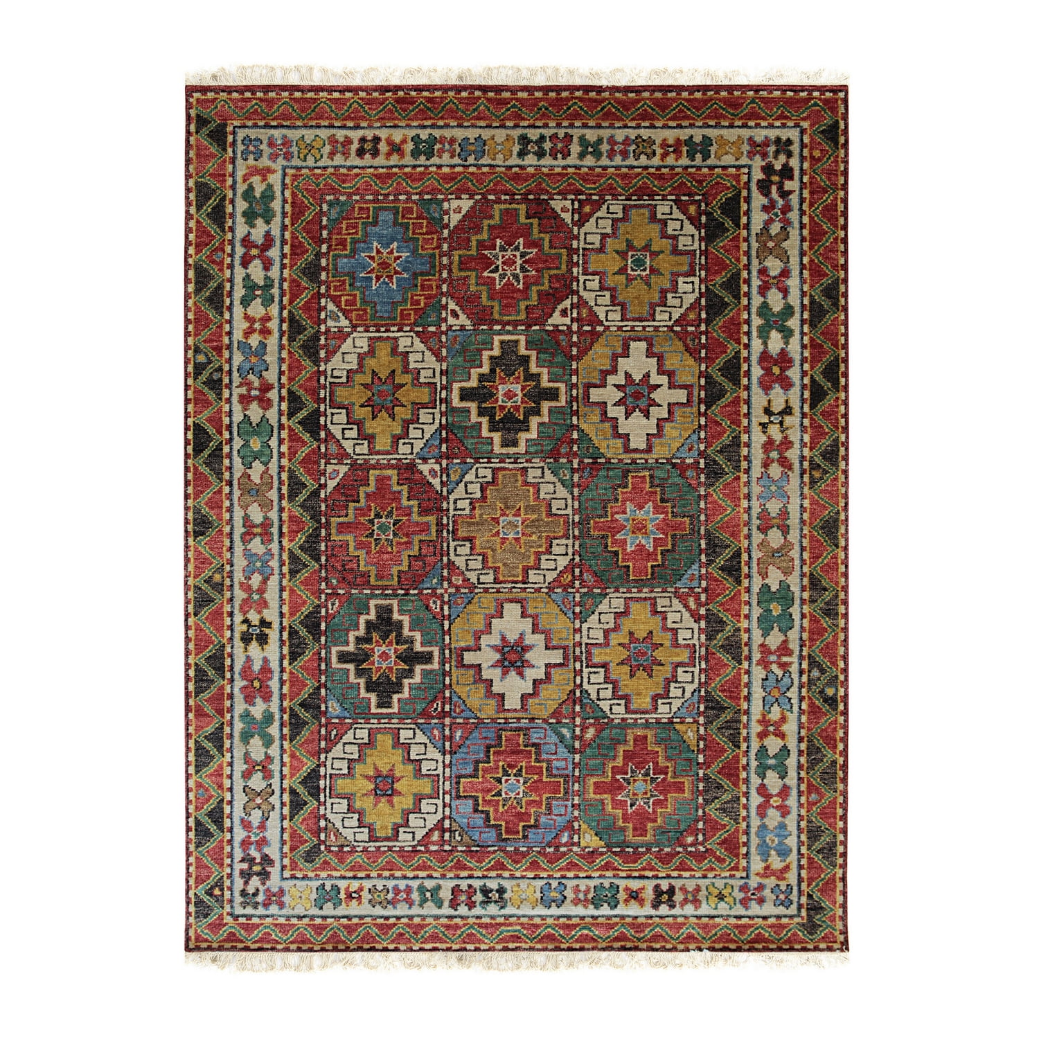 EORC KR114BN8X10 8 x 10 ft. Traditional Knot Area Rug, Brown - Walmart.com