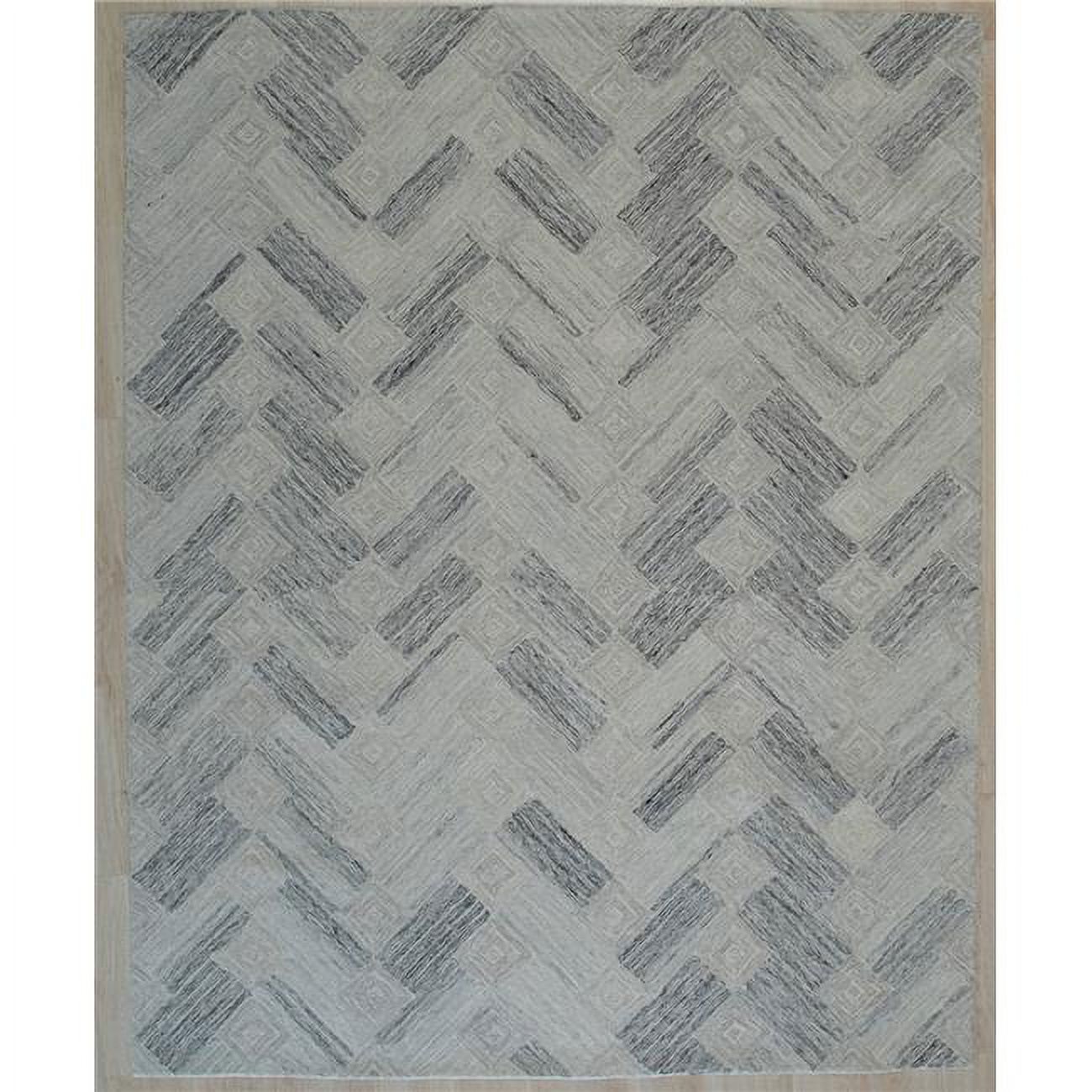 EORC Multi Gray Hand-Tufted Wool Transitional Modern Tufted Rug, 5' x 8 ...
