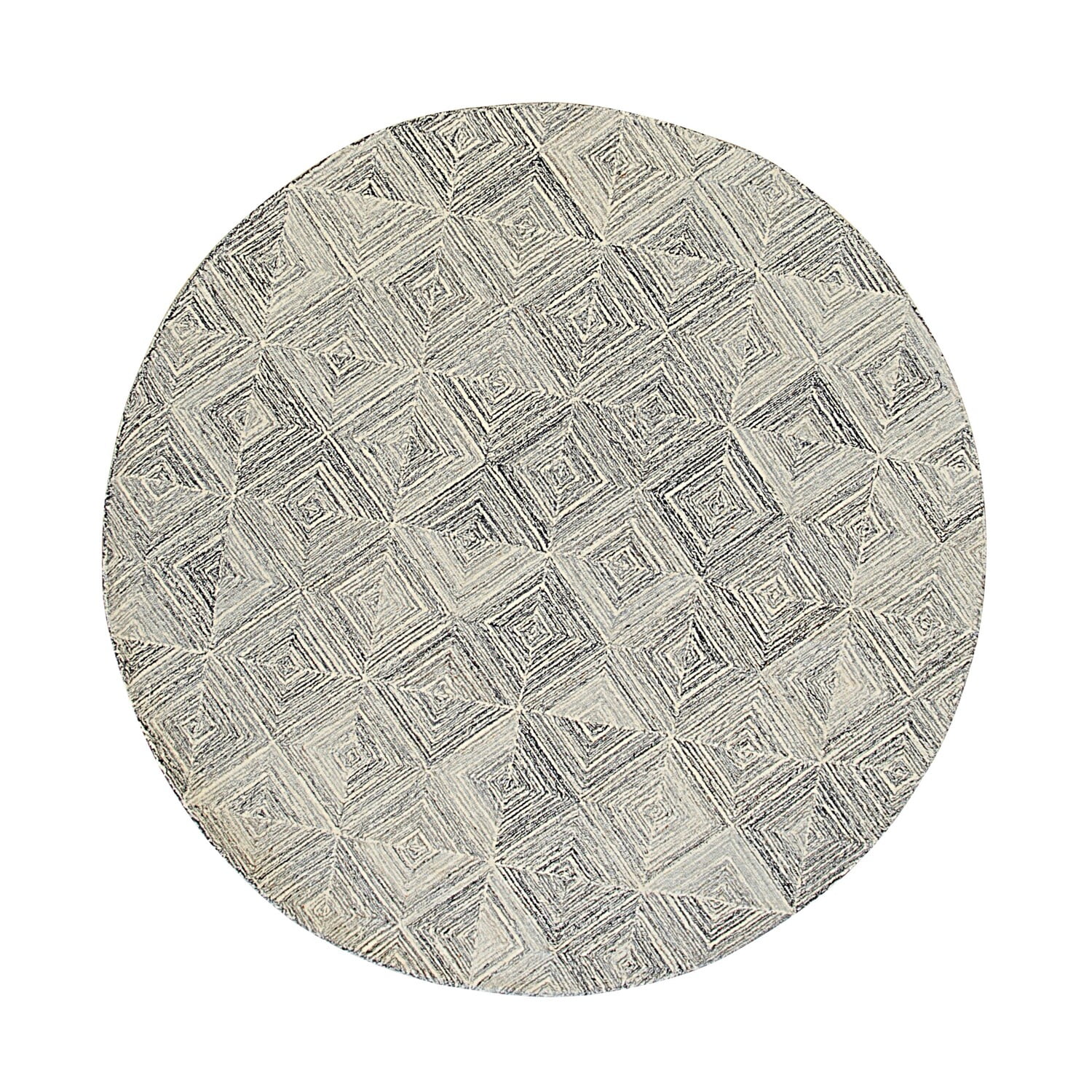 EORC Multi Gray Hand-Tufted Wool Transitional Modern Tufted Rug, 6' x 6 ...