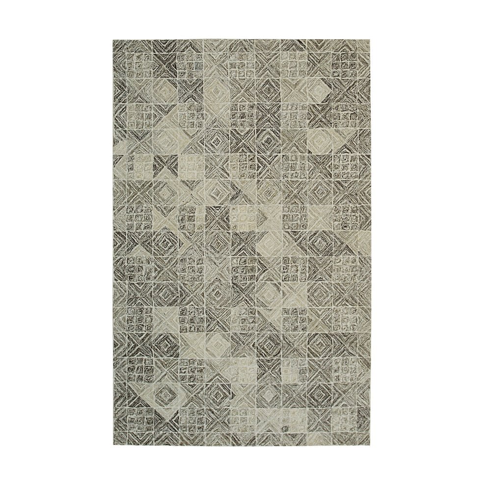 EORC Multicolored Gray Hand-Tufted Wool Transitional Modern Tufted Rug ...
