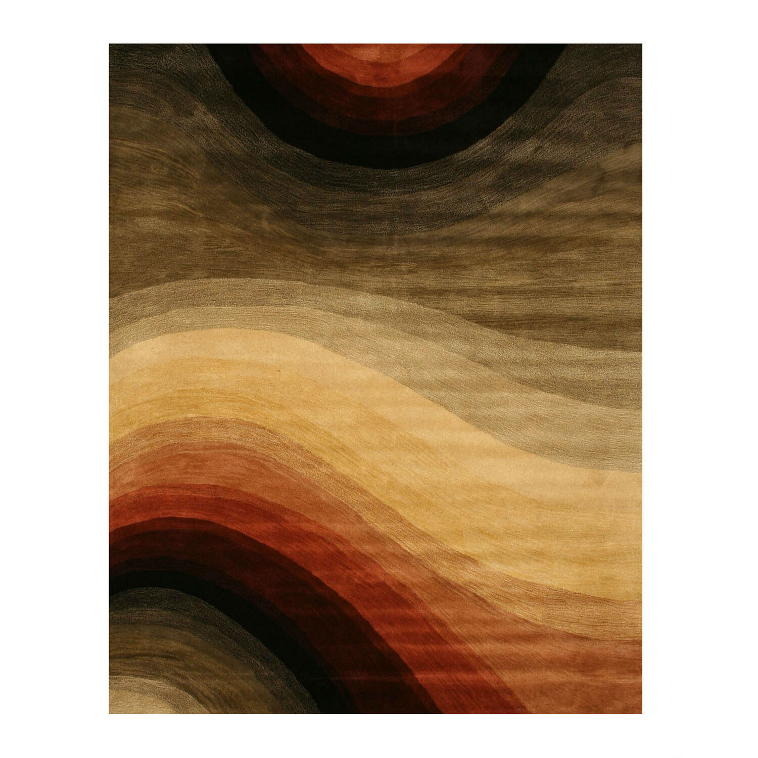 EORC Multicolored Hand-Tufted Wool Contemporary Desertland Rug, 4 ...