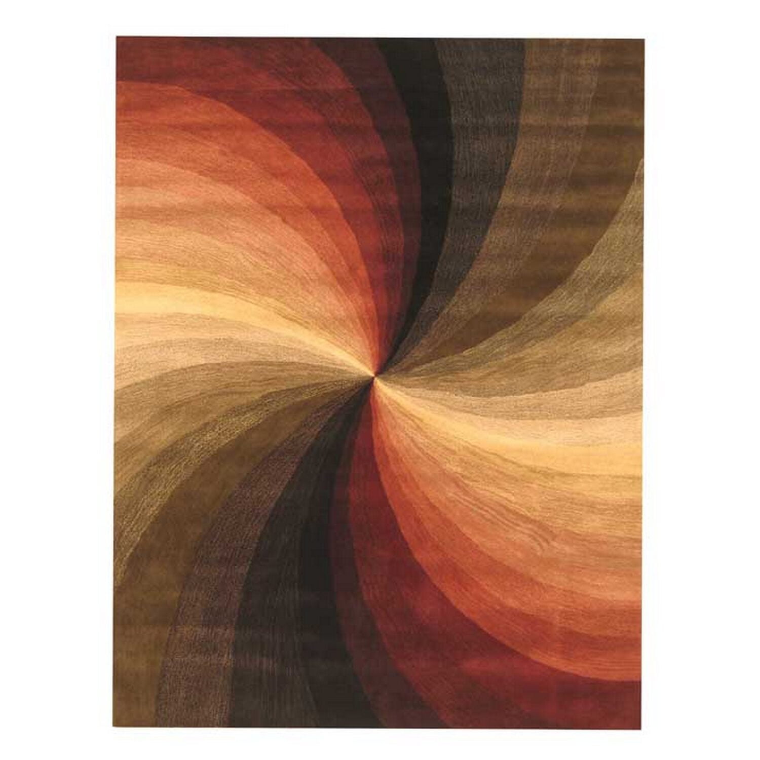 EORC Multicolored Hand-Tufted Wool Contemporary Swirl Rug, 8'9 x 11'9 ...
