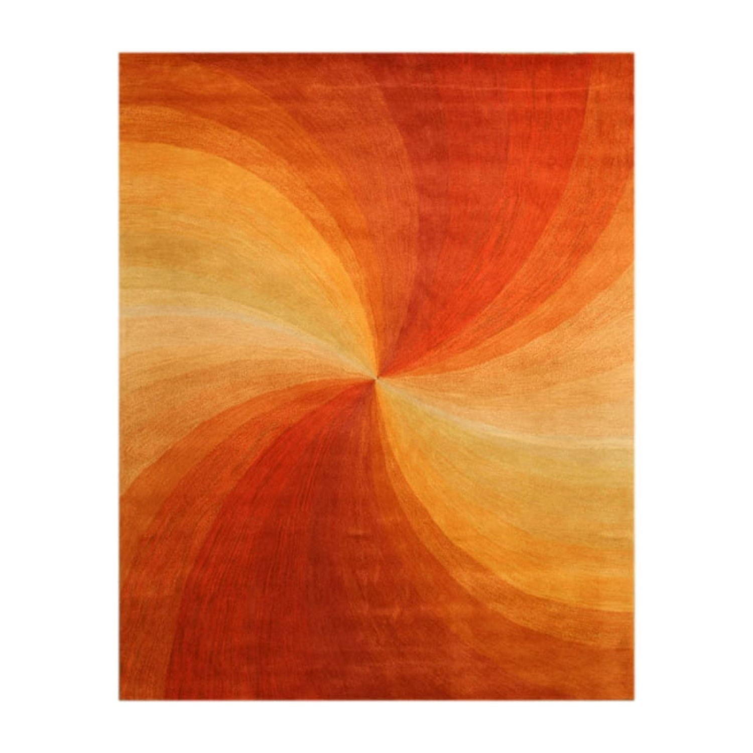 EORC Home Decor Orang. E Contemporary Abstract Swirl Area Rug by ...
