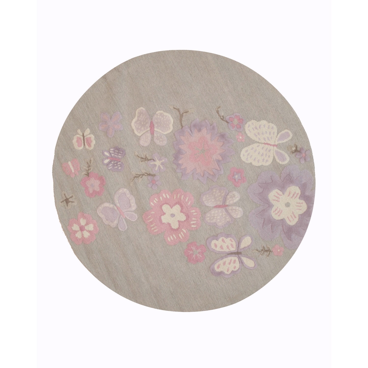 EORC Orange Hand-Tufted Wool Contemporary Swirl Rug, 9'9 Round ...