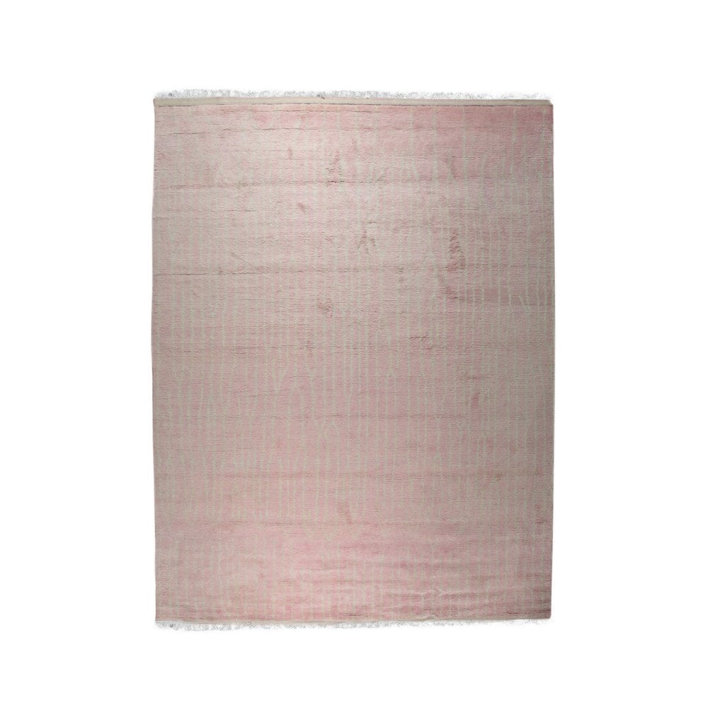 EORC Pink Hand Knotted Wool Transitional Moroccan Rug, 8' x 10 ...