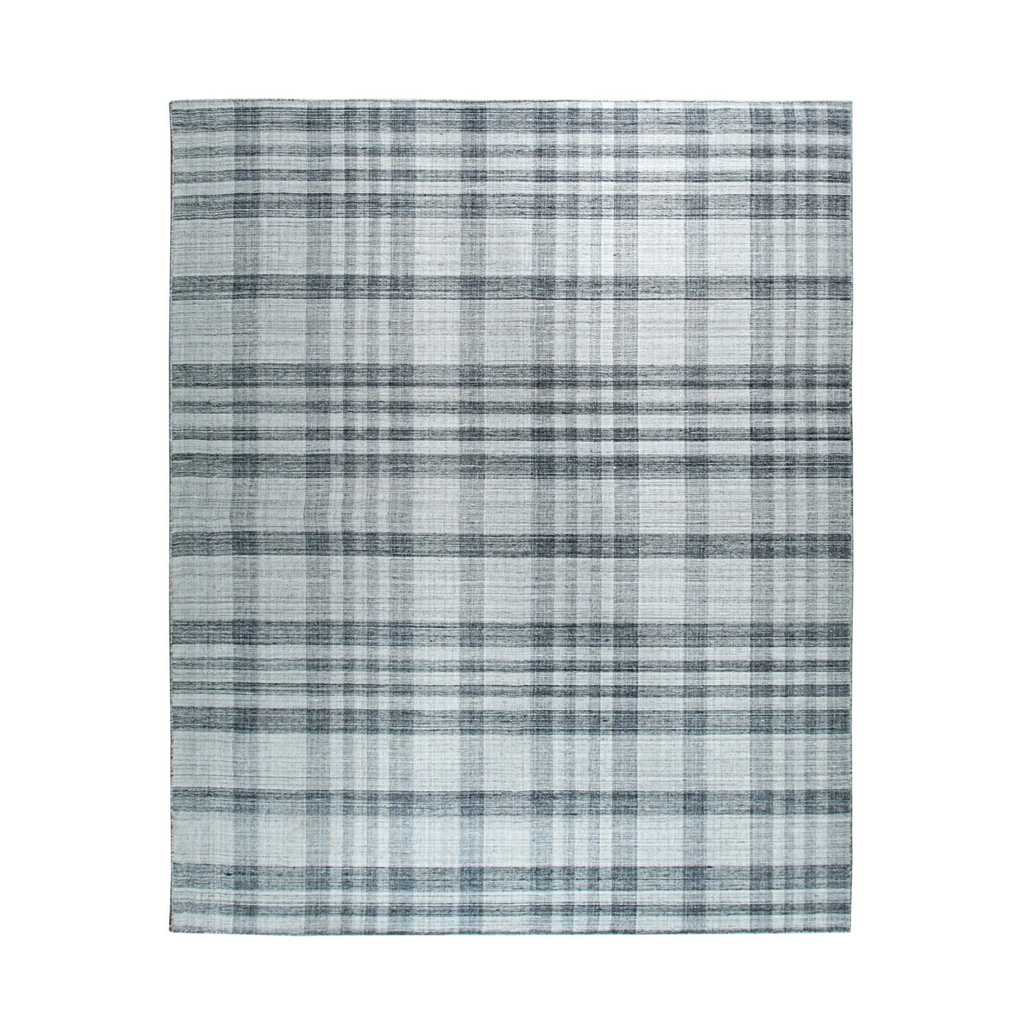 EORC T200GY5X8 Hand-Woven Wool A gray plaid Rug, 5' x 8', Gray Area Rug ...