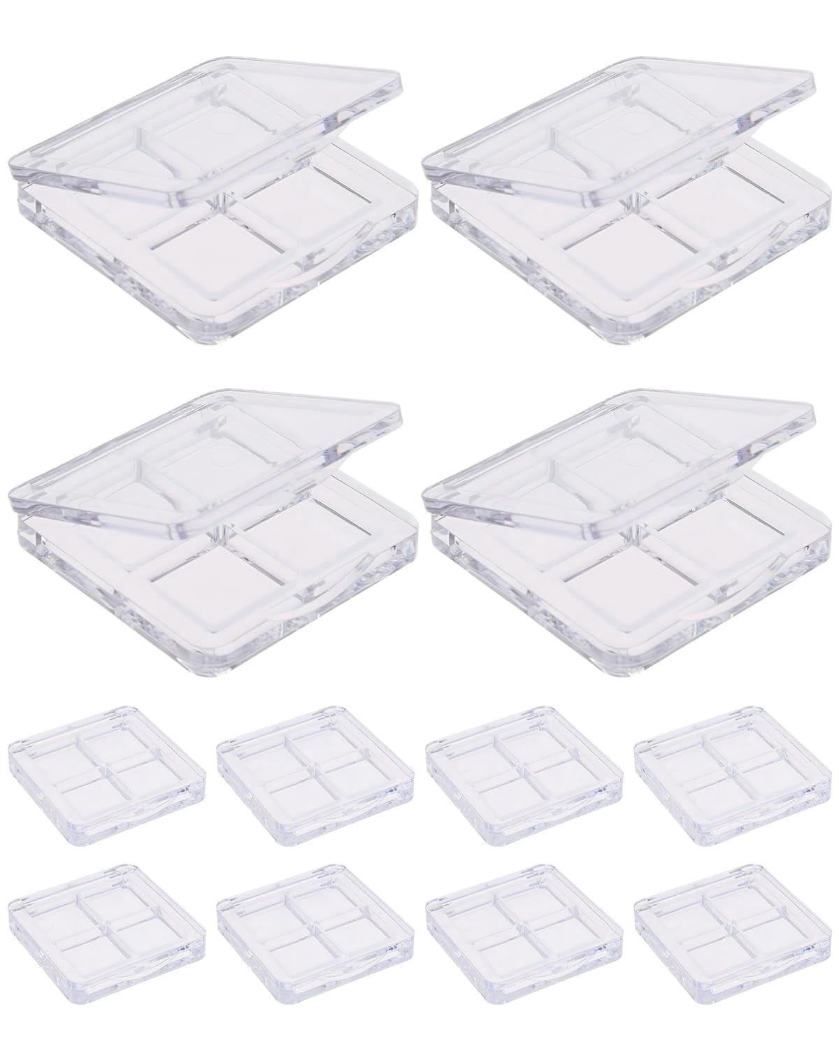EORTA 12 Pieces Empty Makeup Palettes Box 4 Grids Eyeshadow Pigment ...
