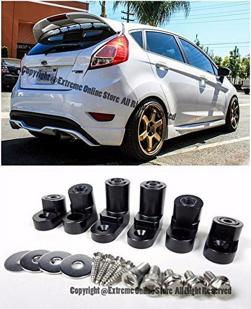 EOS Rear Wing Spoiler Riser Extender Kit Black - For Ford Fiesta ST ...