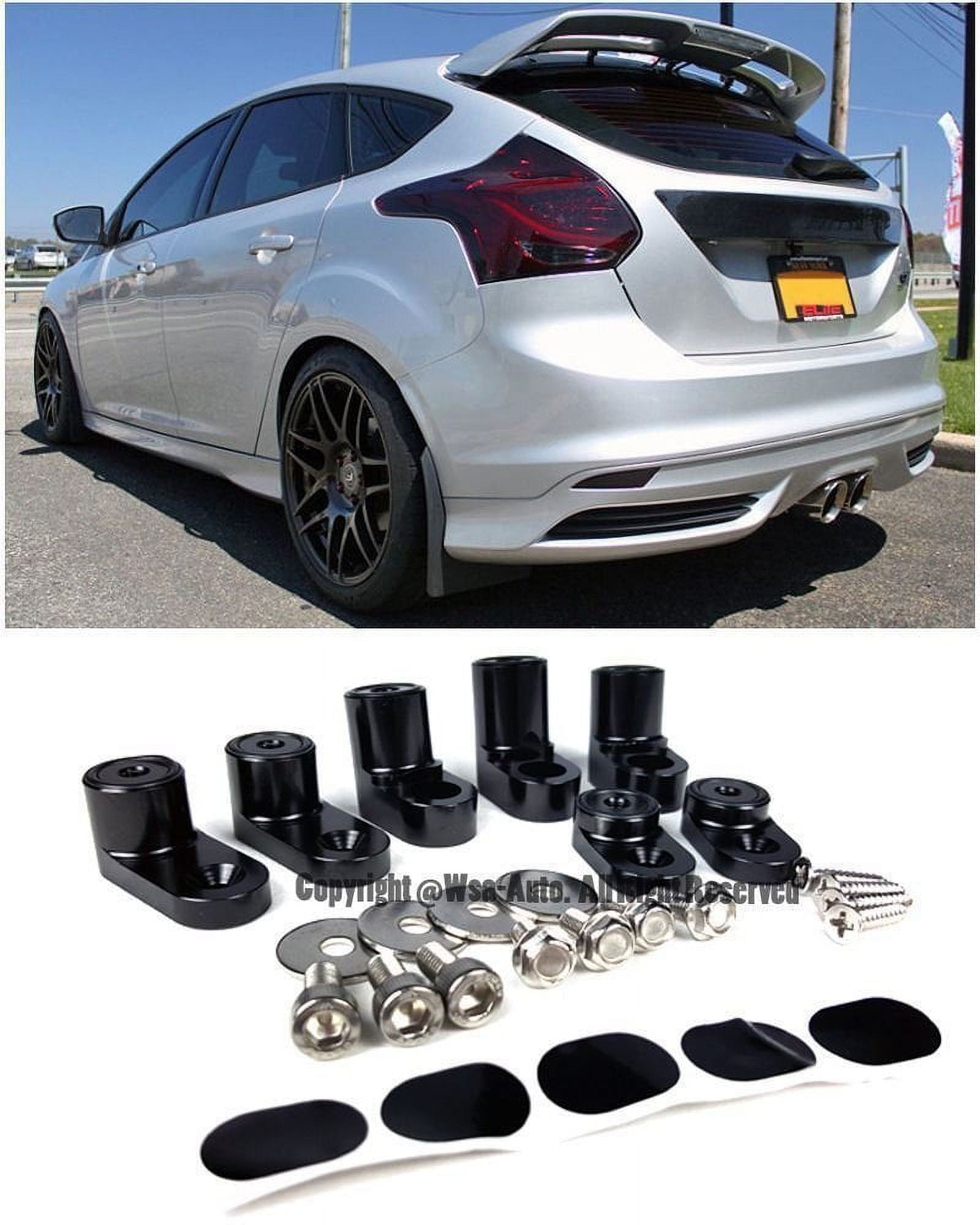 EOS Rear Wing Spoiler Riser Extender Lift Kit Black - For Ford Focus ST ...