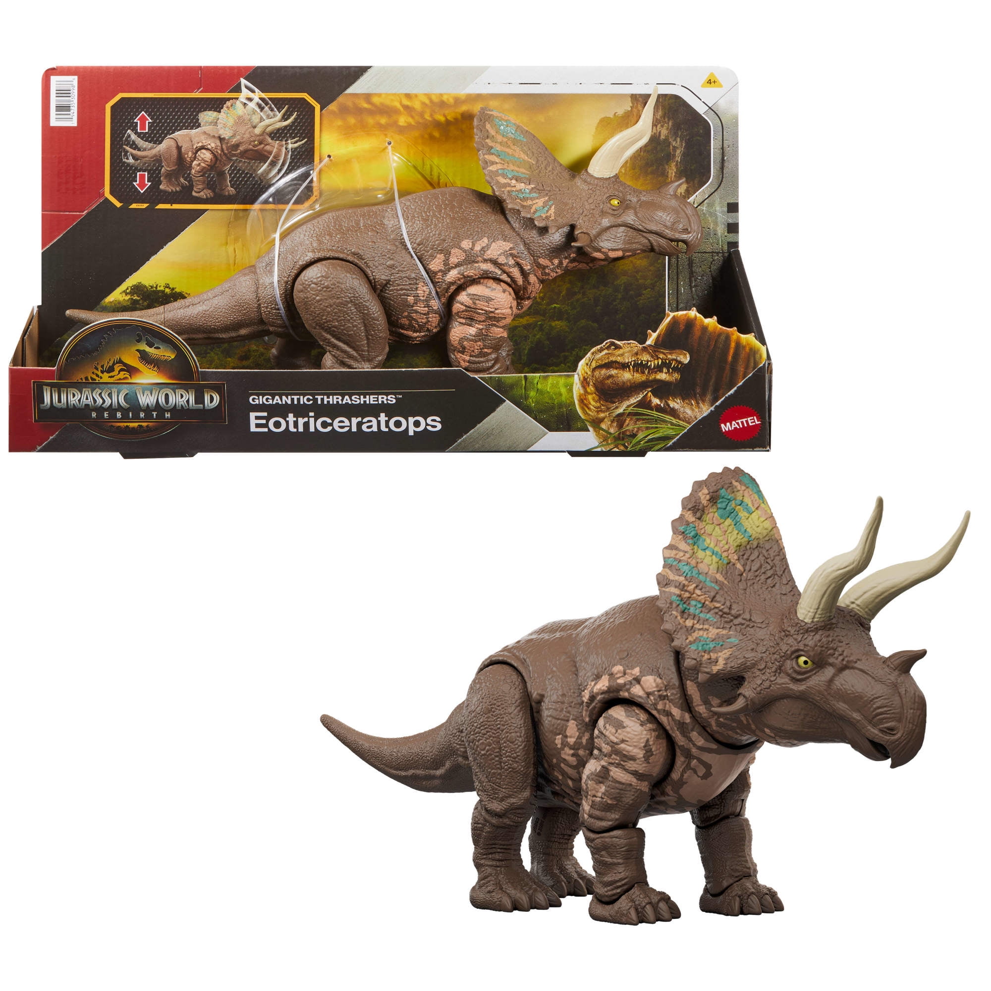 Jurassic World Rebirth Gigantic Thrashers Eotriceratops Dinosaur Figure ...