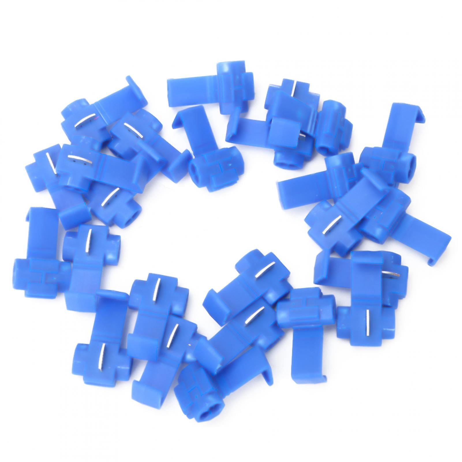 EOTVIA 25 Pieces Blue Solderless Quick Splice Snap Wire Connector 0.75 ...