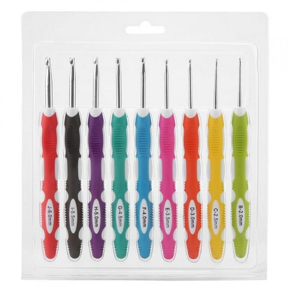 Eotvia Crochet Hooks Kit, 9 Ergonomic Needles, 9 Sizes, Relieves Pain ...