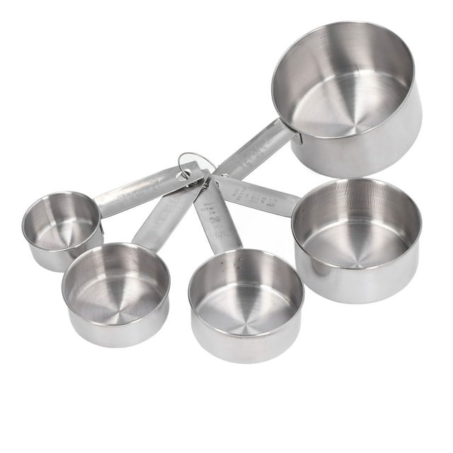 EOTVIA Solid Stainless Steel Measuring Cups 5 Pack Set for Home Kitchen ...