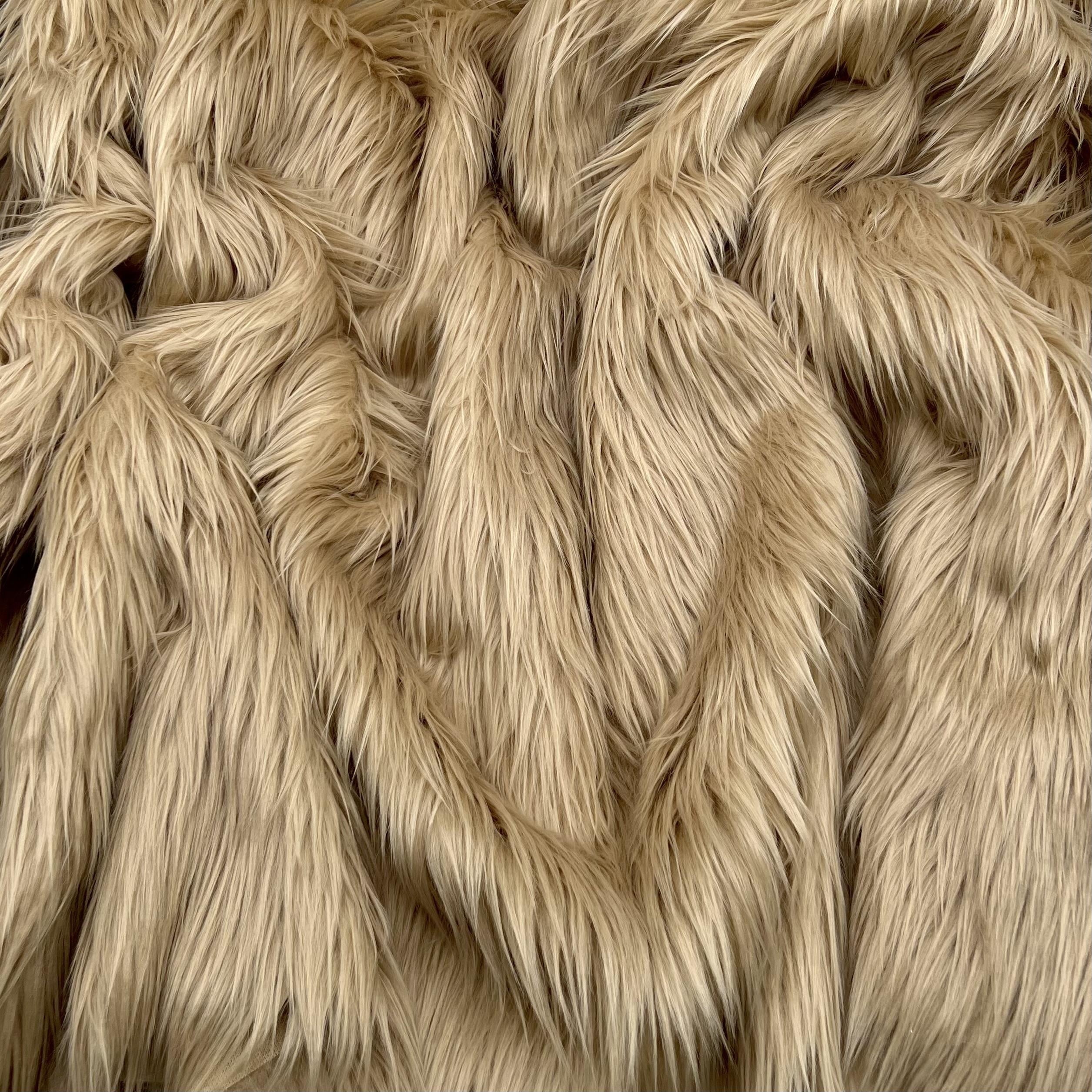 EOVEA Shaggy Faux Fur Fabric by The Yard - 18" X 60" Inch - Long Pile ...