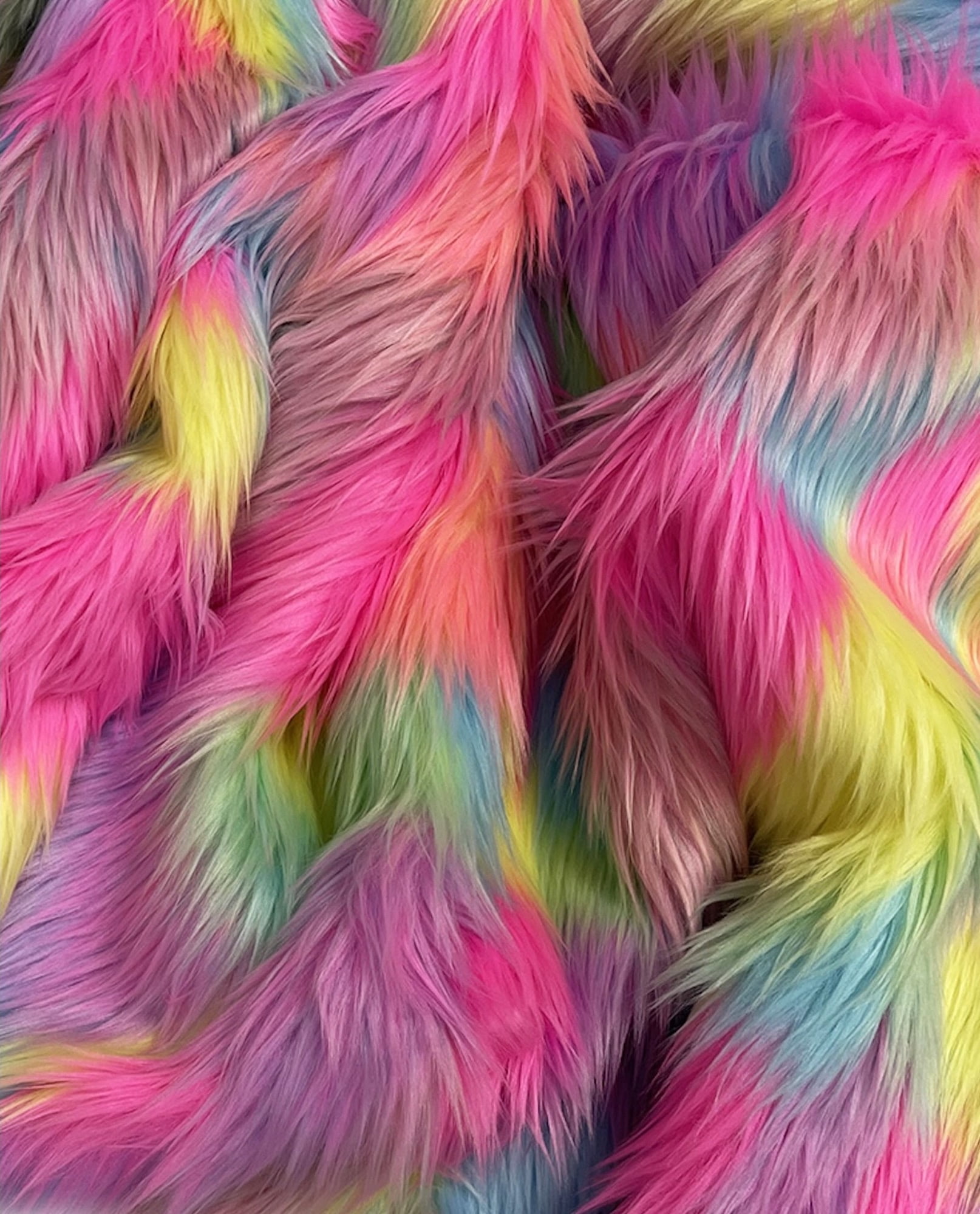 EOVEA Shaggy Faux Fur Fabric by The Yard - 180" X 60" Inch - Long Pile ...