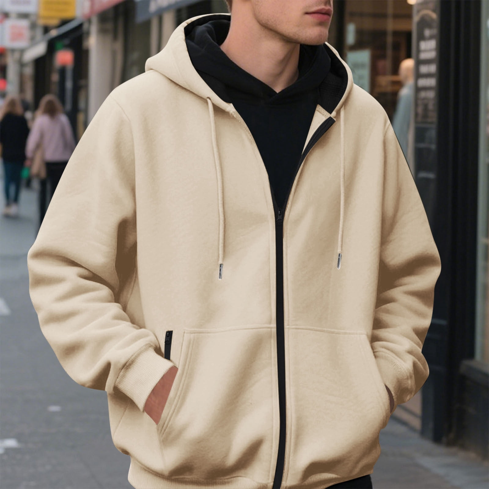 EOYWHK Big and Tall Hoodies for Men Heavyweight Full Zip Up Jackets ...