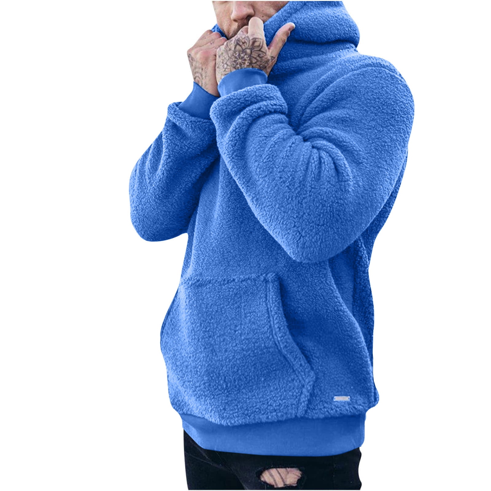 EOYWHK Long Sleeve Half Zip Up Mens Sweatshirts,Warm Plush Lined Hoodie ...