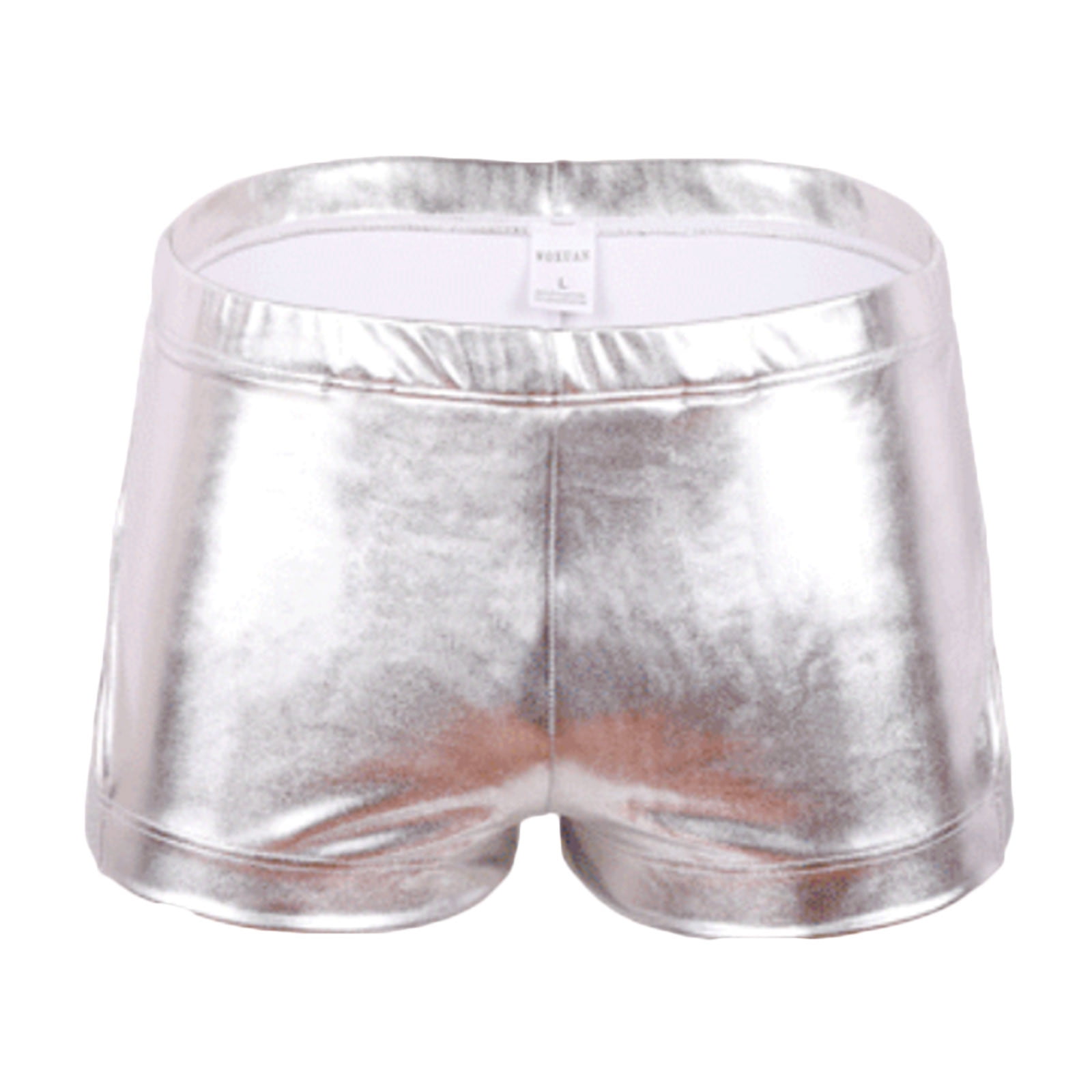 EOYWHK Men Casual Boxer Shorts Glitter Sparkly Satin Shorts Solid Color ...