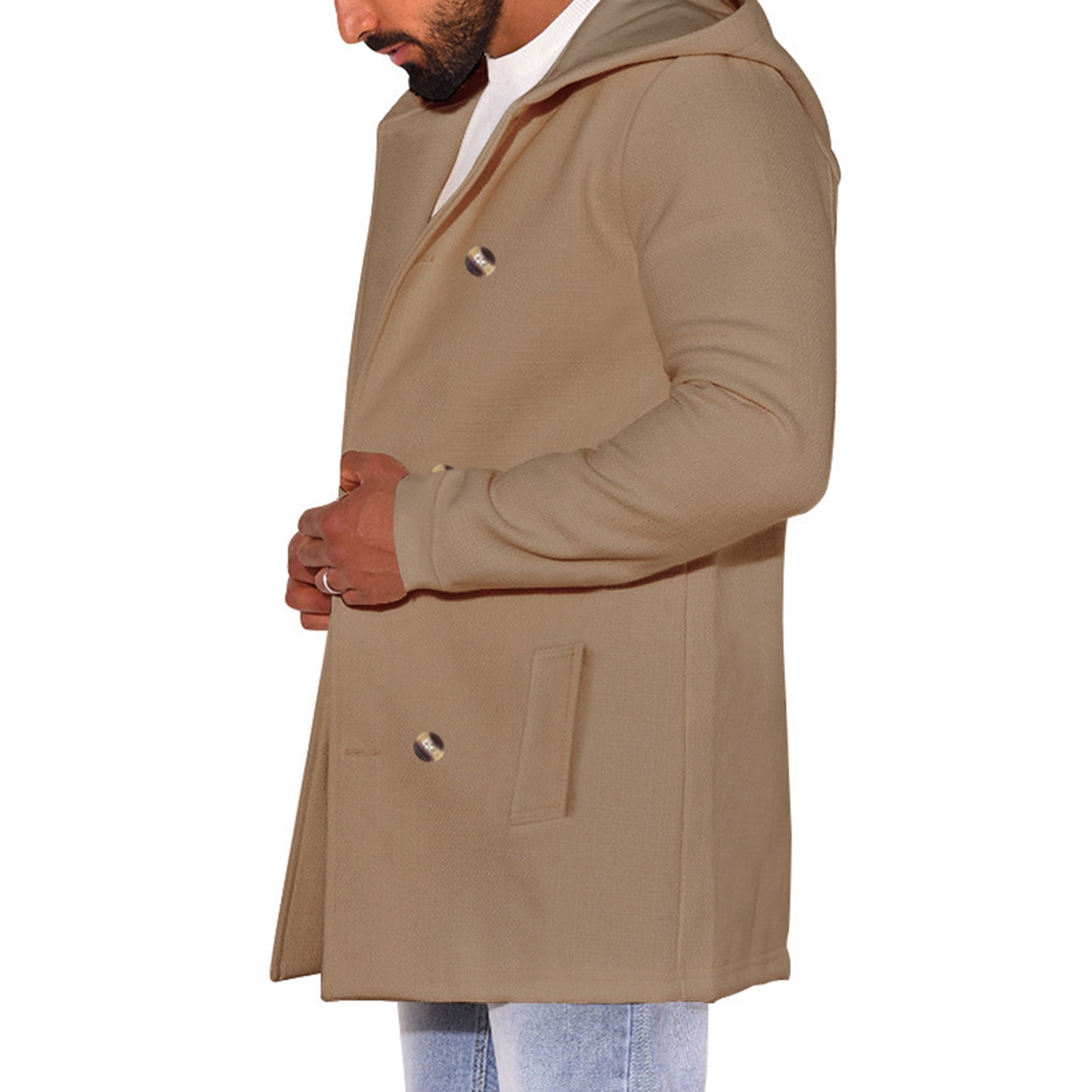 EOYWHK Men's Sport Coats & Blazers Lapel Hooded Pocket Double Breasted ...