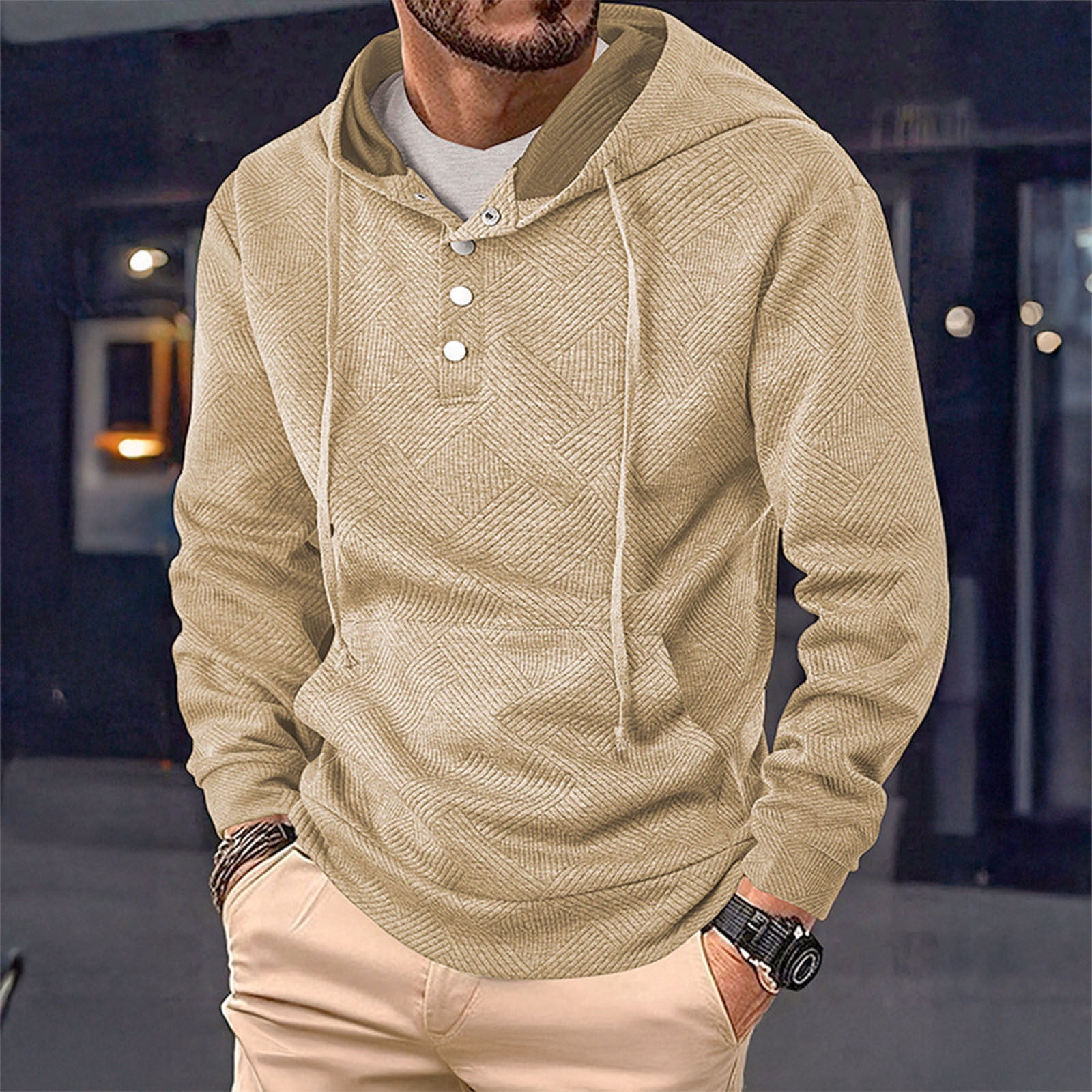 EOYWHK Mens Button Up Sweatshirts with Hood,Business Casual Golf Hoodie ...