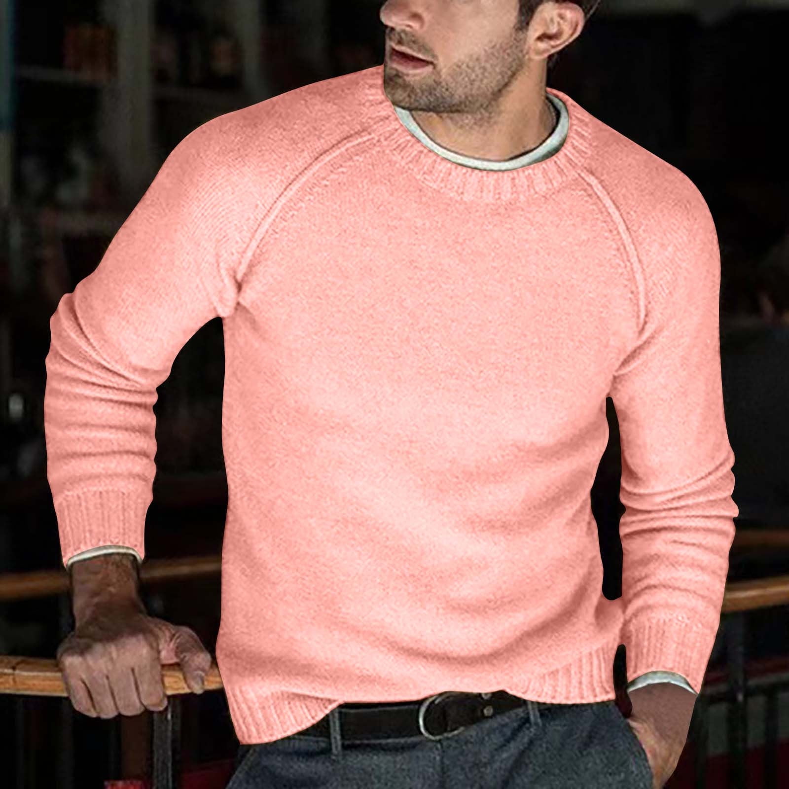EOYWHK Short Sleeve Sweater for Men Men's Knitwear Round Neck Pullover ...