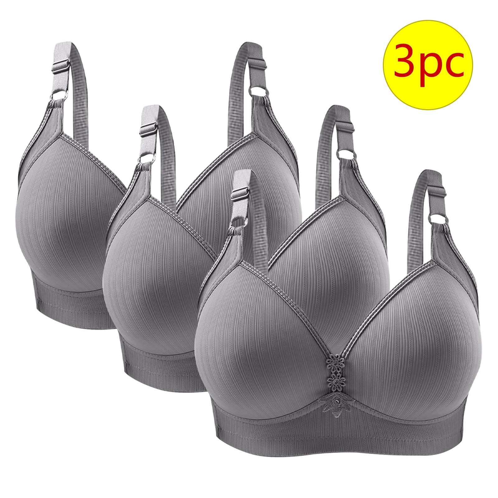EOYWHK Wireless Bras for Women 3 Pack Woman's Solid Color Daily Bra ...