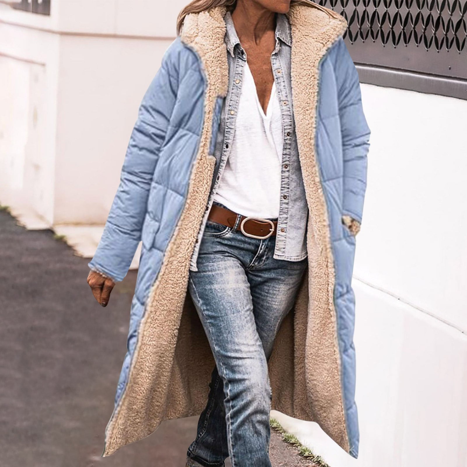 EOYWHK Womens Coats and Jackets Women's Winter Casual Loose Fashion ...