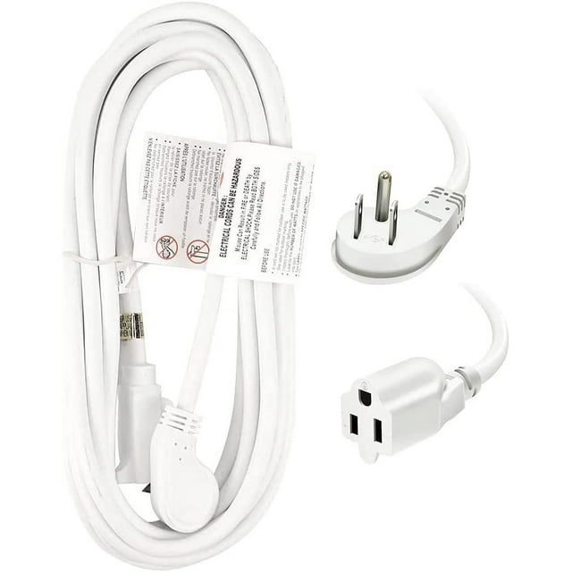 EP 15 Ft 16/3 Flat Plug Indoor Extension Cord, White Low Profile ...