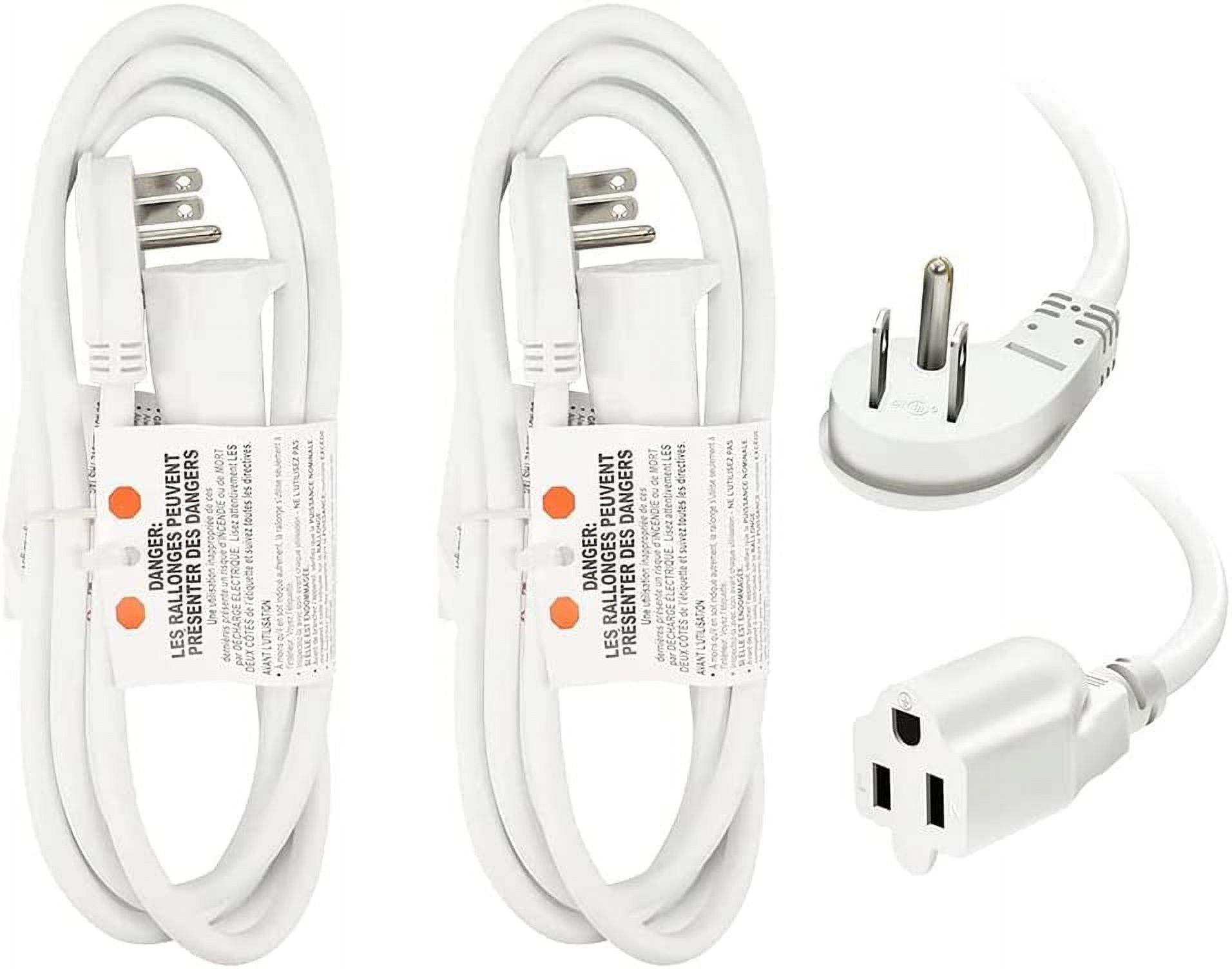 EP Heavy Duty 2 Pack 6 Ft 16/3 Electric Household Flat Plug Indoor ...