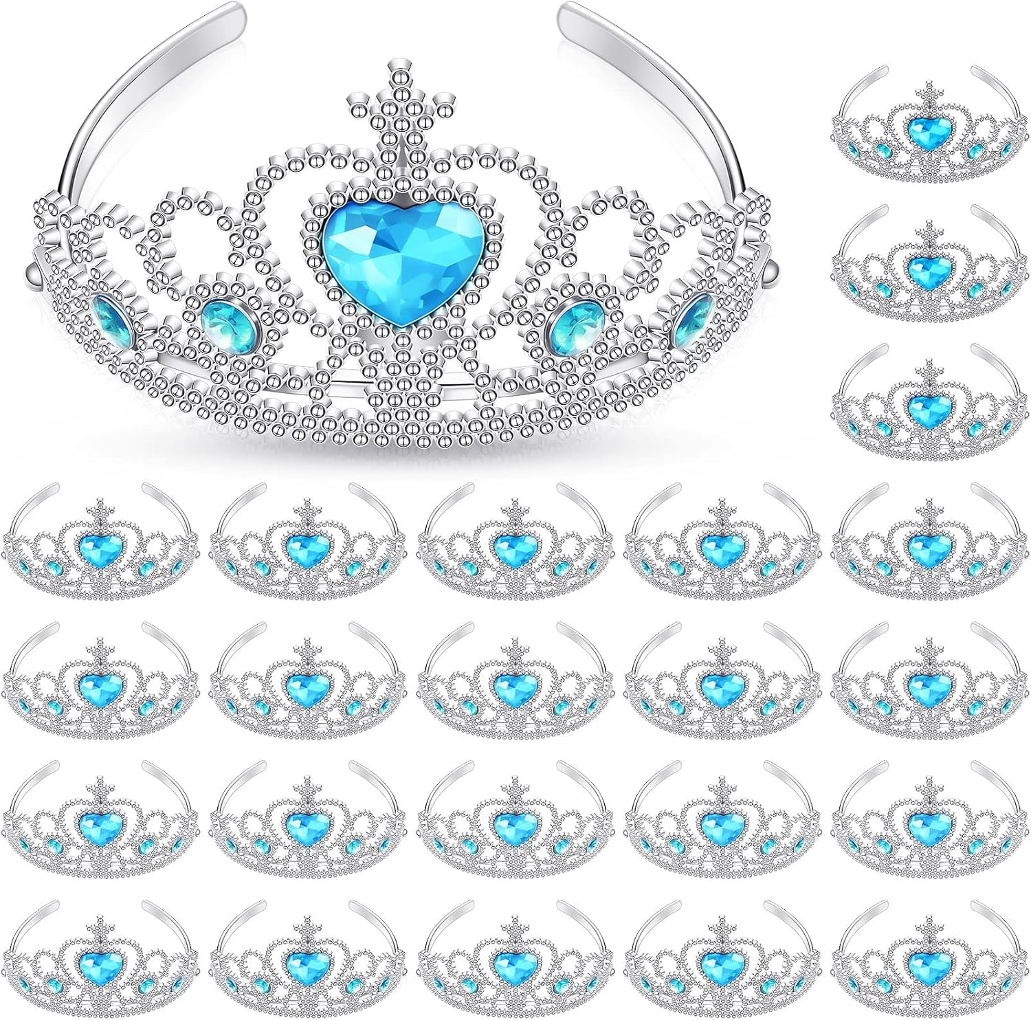 EP 24 Pcs Princess Crown Set Girl Plastic Tiara Dress up Costume ...