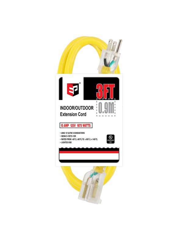 3 ft Extension Cords in Extension Cords by Length - Walmart.com