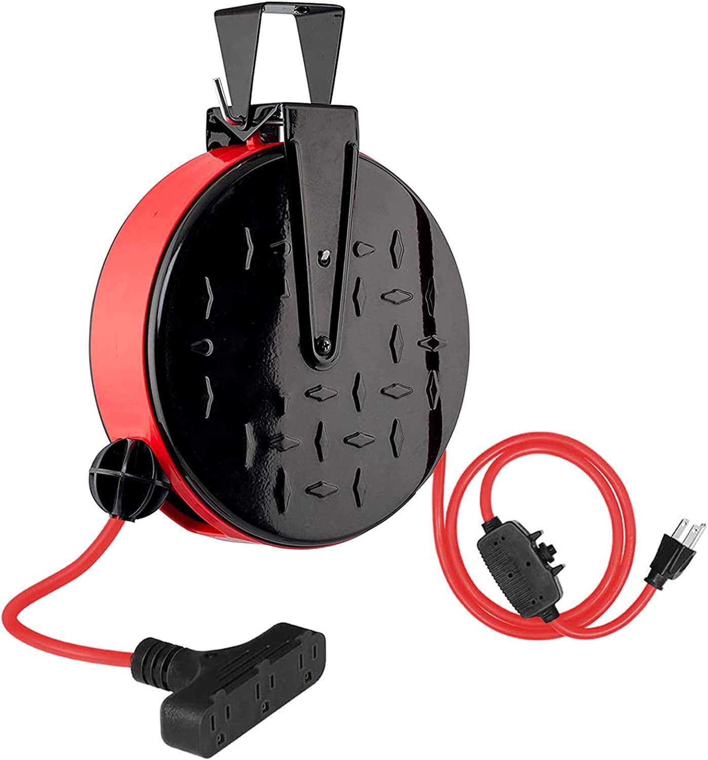 EP 30 Ft 16/3 Retractable Extension Cord Reel, 10 Amp Circuit Breaker ...