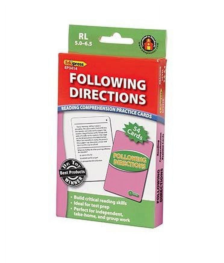 EP-3414 - Following Directions Practice Cards Reading Level 5.0-6.5 by Edupress - Walmart.com