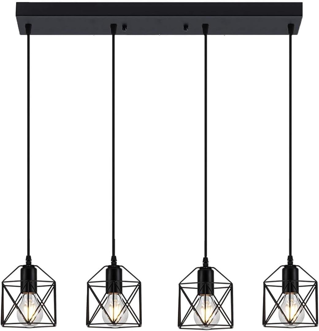 EP 4-Light Hanging Pendant Light Fixtures, Farmhouse Kitchen Island ...