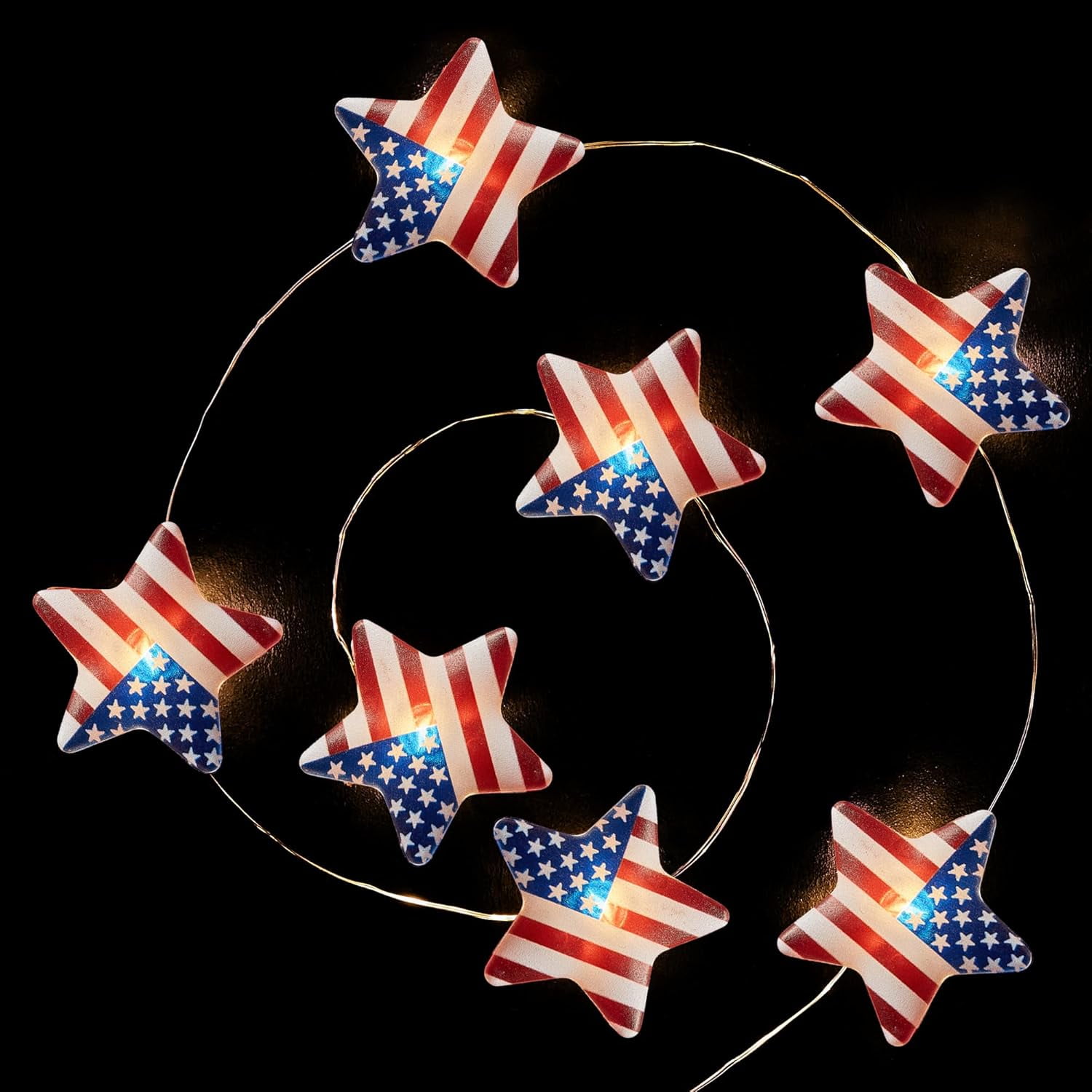 EP 4th of July Decorations 12.8ft Red White and Blue String Lights with ...