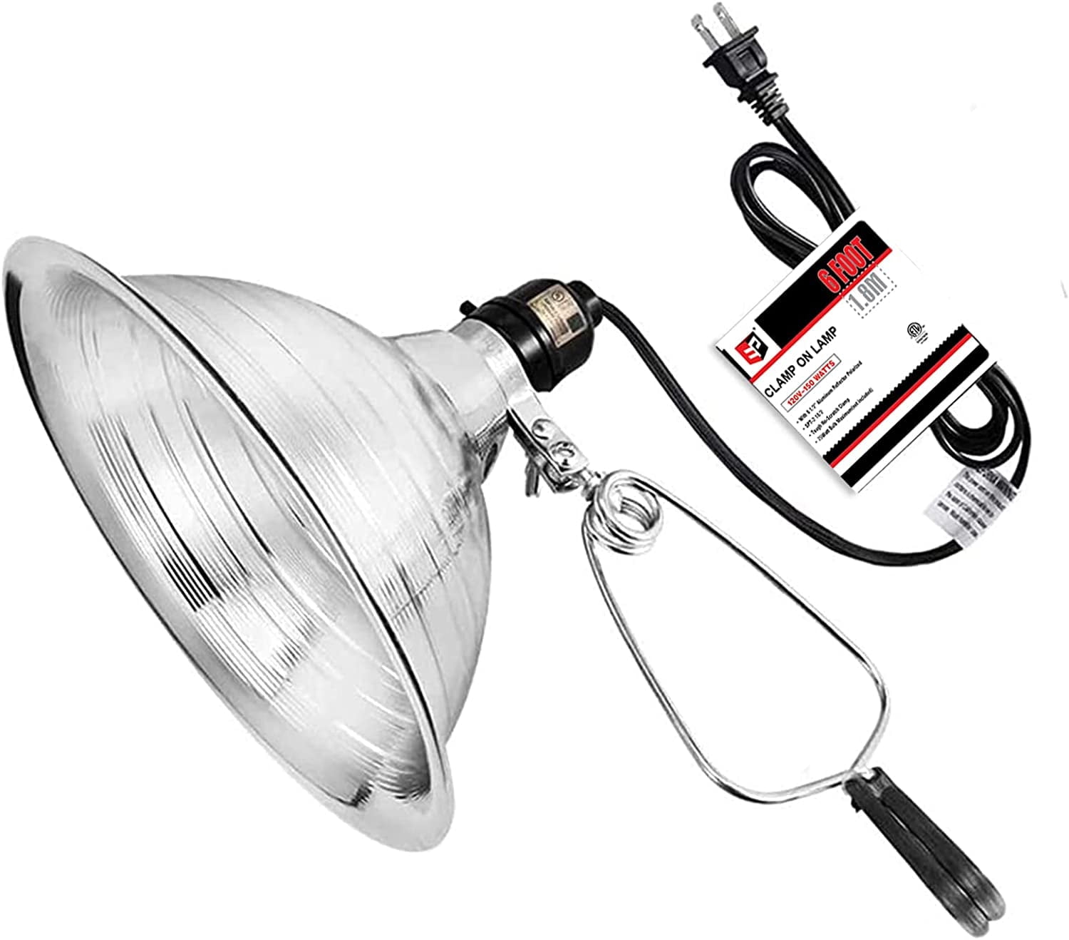 EP Clamp Lamp Light, 150 Watt, with Detachable Aluminum Reflector ...