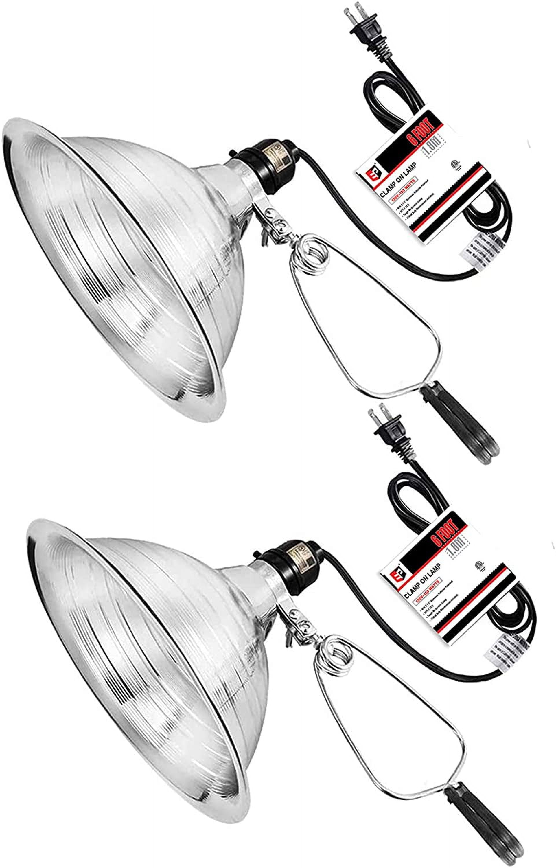 EP Clamp Lamp Light with Detachable 8.5 Inch Aluminum Reflector, 150 ...