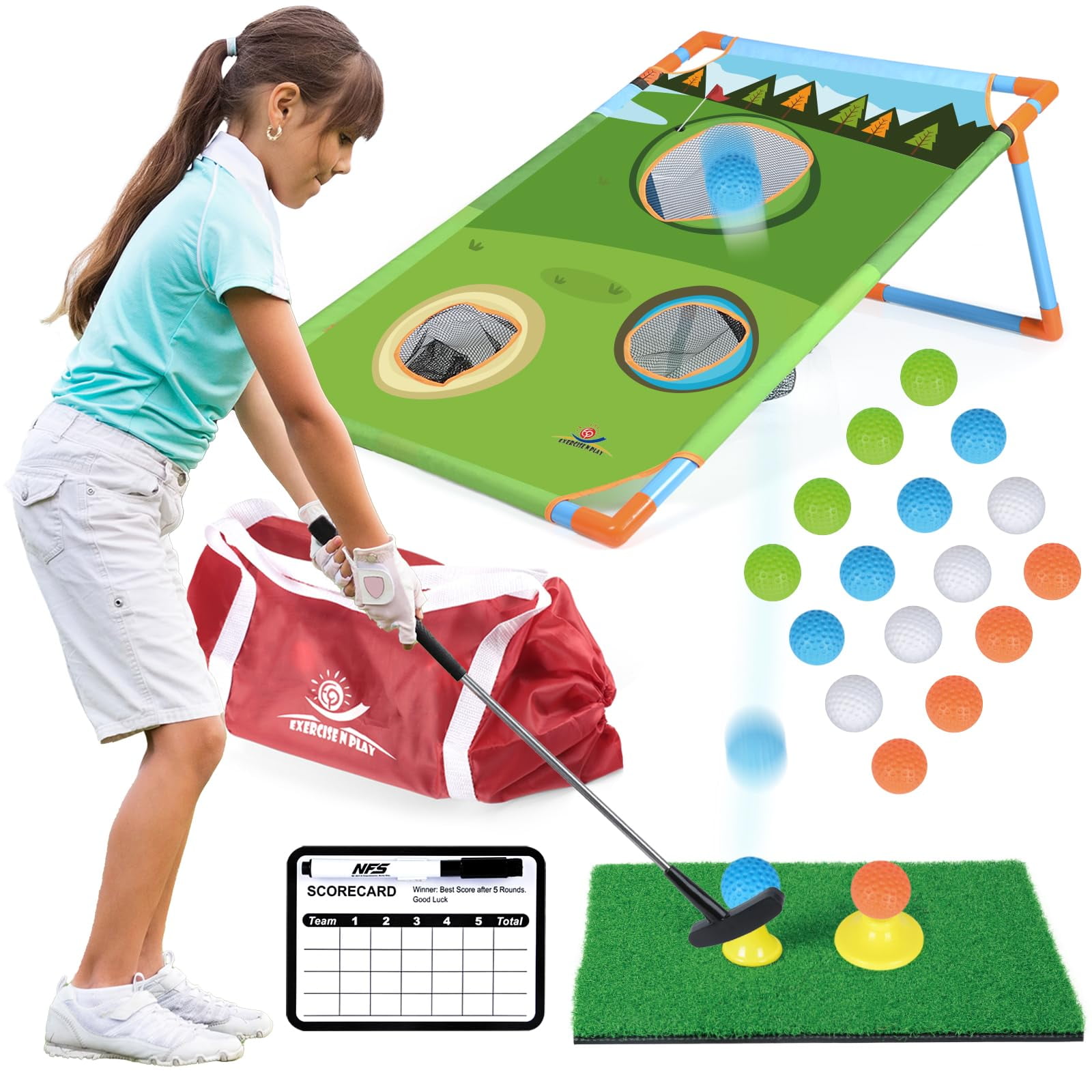 EP EXERCISE N PLAY Backyards Golf Cornhole Game |Training Golfing ...