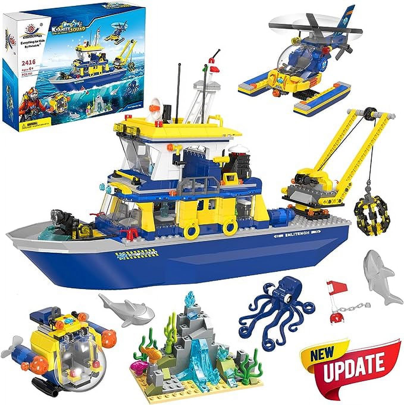 LEGO City Great Vehicles Diving Yacht 60221 Ship Building Toy and ...