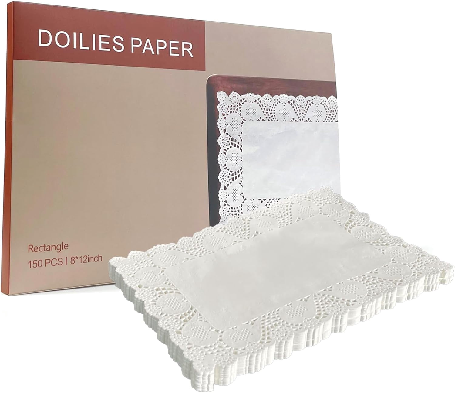 EP Lace Paper Placemats-8 inch x 12 inch Rectangle Paper Doilies 150 ...