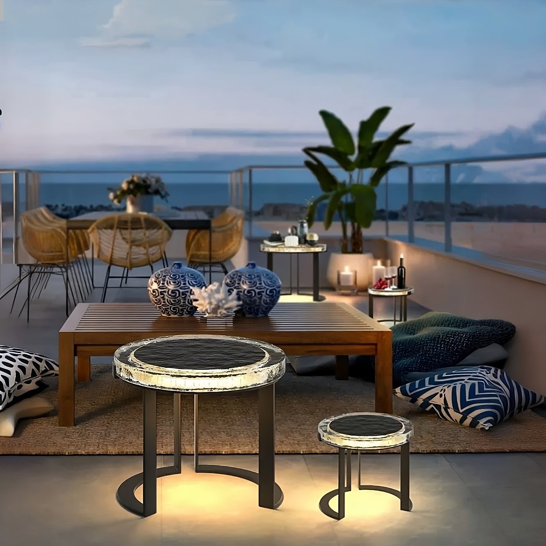 EP Light Outdoor Solar Power Led Garden Table, Small - Walmart.com