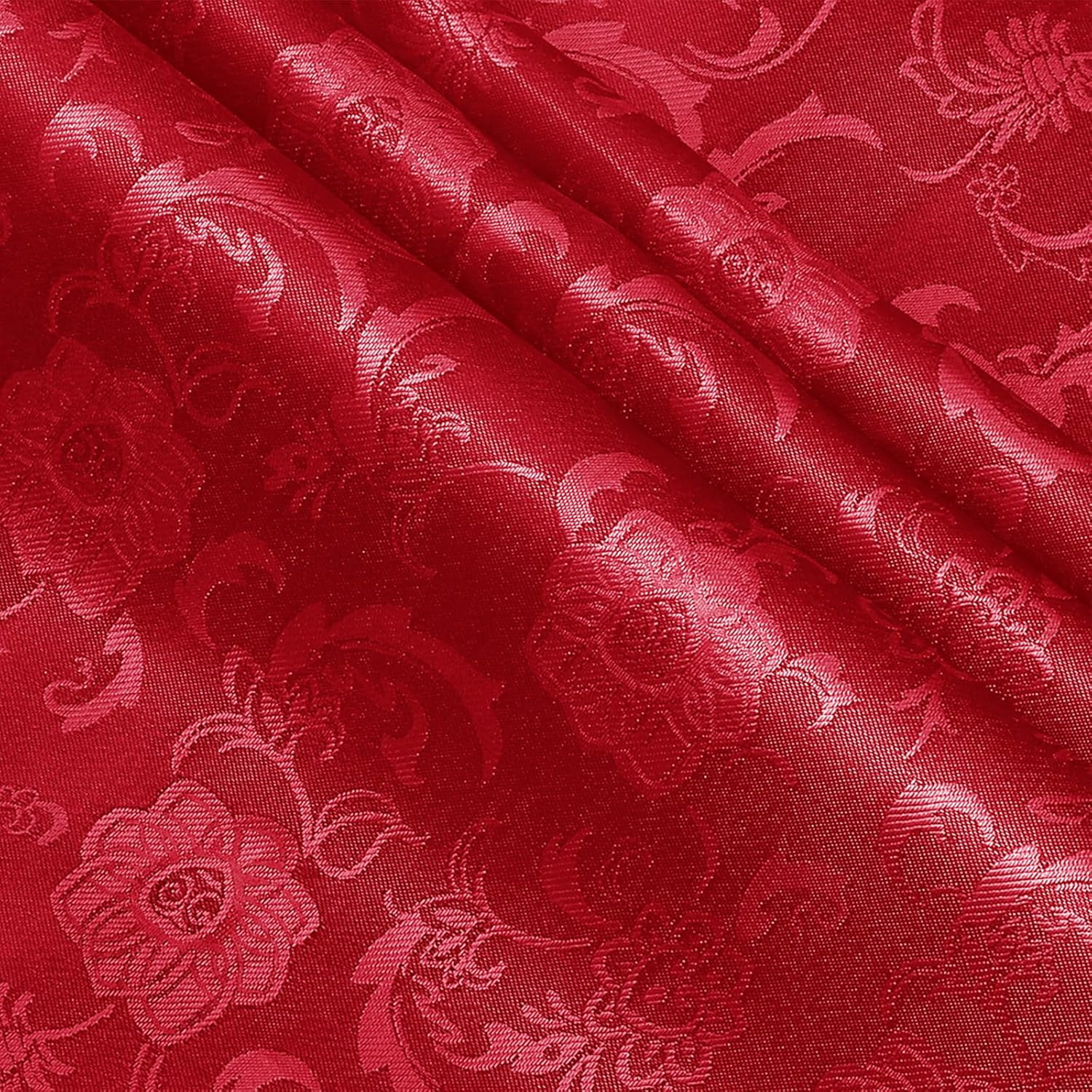 EP Red Satin Jacquard Fabric - 2 Yard, 60 Inch Wide Shiny Cloth ...