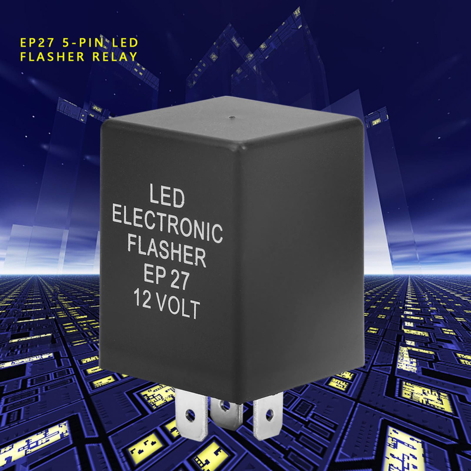 EP27 5-Pin LED Flasher Flash Relay for Turn Signal Light Hyper Flash ...