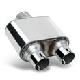 EPA 2.5"Center Inlet/Dual Outlet Performance Chambered Race Exhaust ...