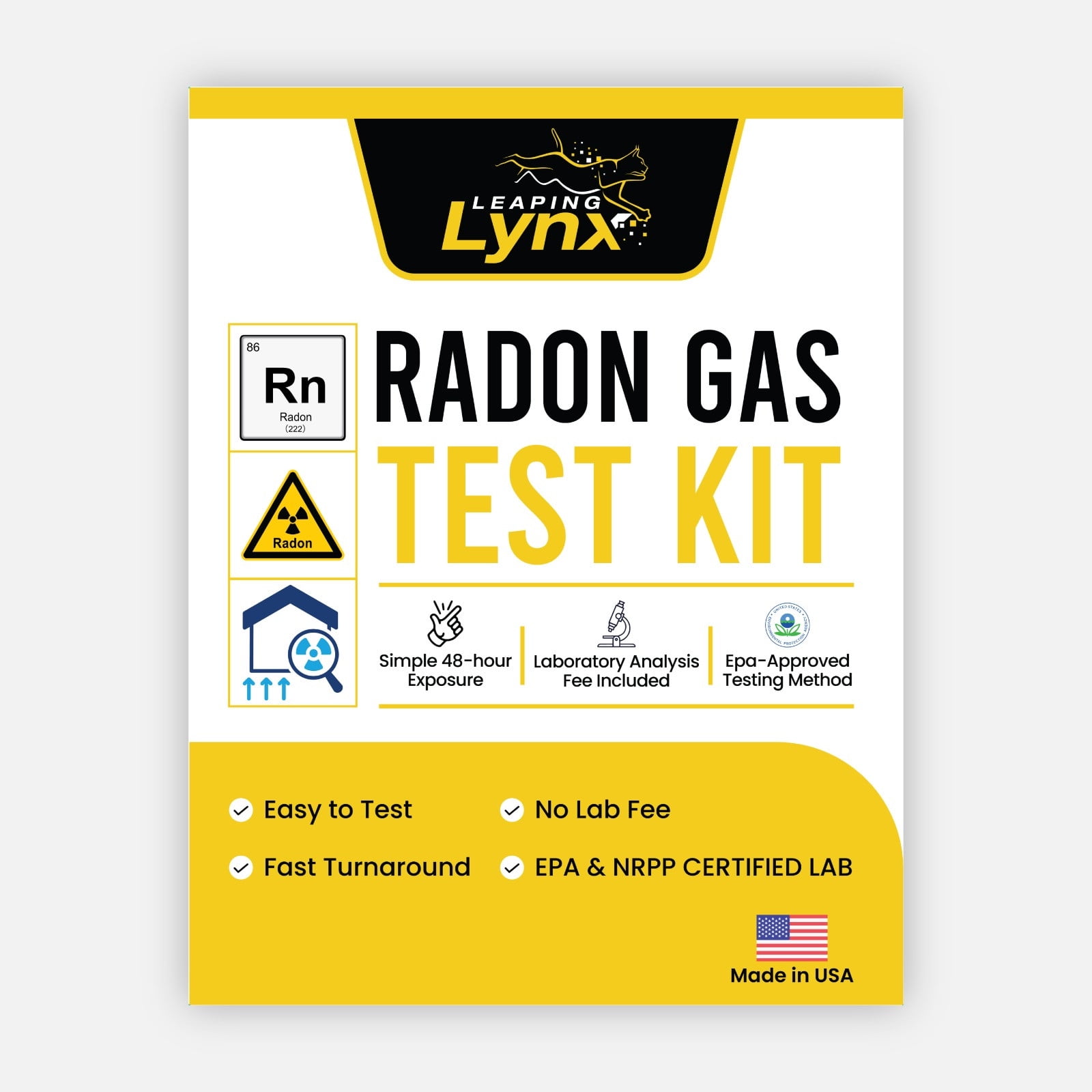 EPA-Approved Radon Test Kit for Home, Lab Fee Included - 48-Hour Short ...
